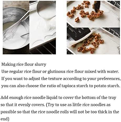 DAREV Electric Cantonese Rice Noodle Rolls Machine, 2 Layer Stainless Steel Steamed Vermicelli Roll Steamer with 3 Steameing Tray