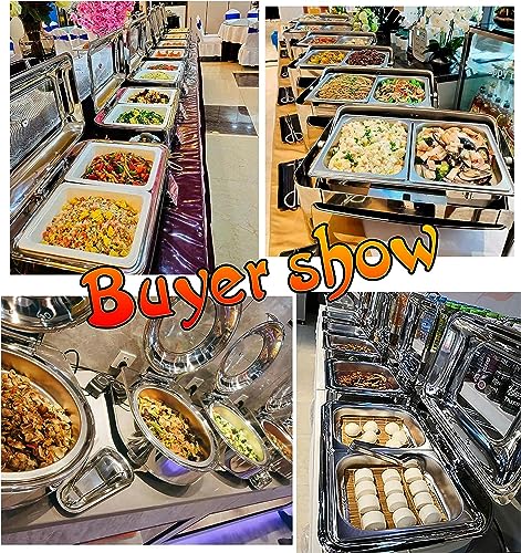 Electric Buffet Server,Food Warmer Tray, Adjustable Temperature, Portable Chafing Dish, Catering Buffet Serving Tray,Stainless Steel Material,uitable for Hotels, Restaurants, Parties