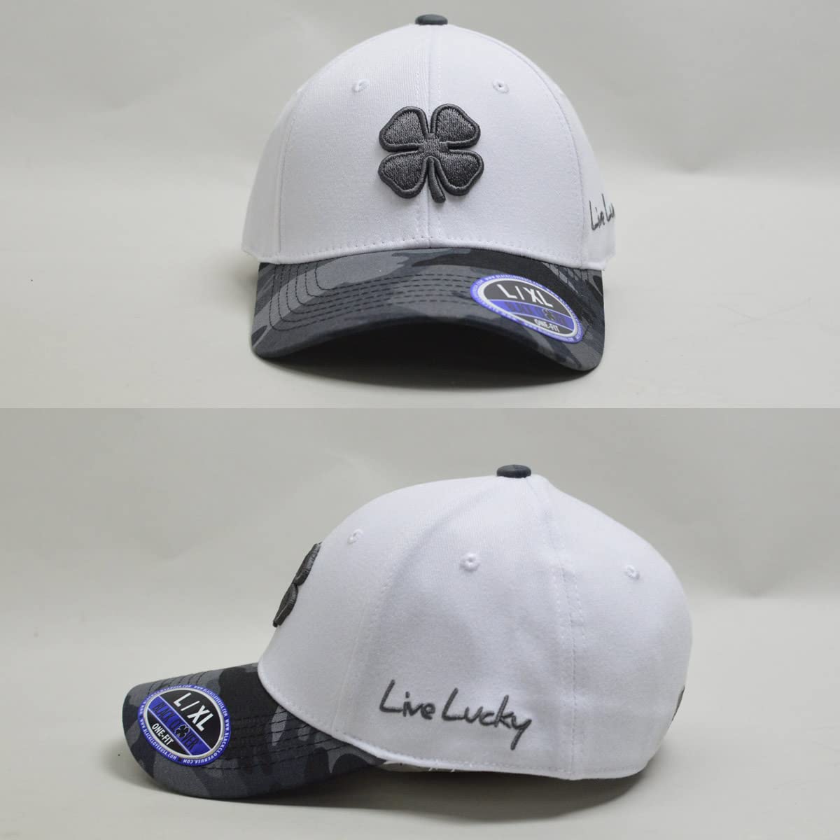 Black Clover Patriot Hat Charcoal Clover/White Wool/Camo LG/XL