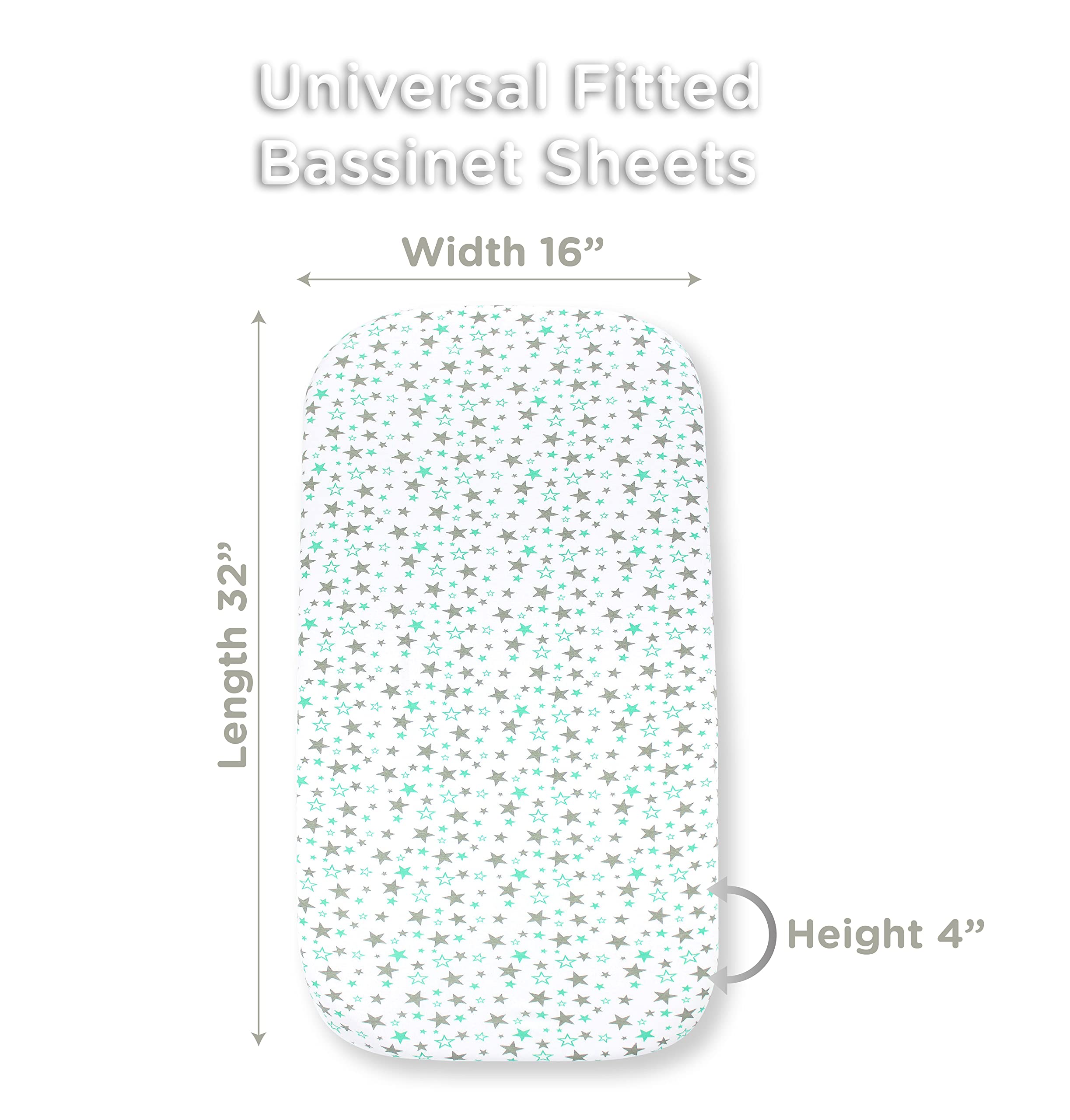 Baby Bassinet Sheet (Grey Elephant, Changing Pad Cover (2 Pack))