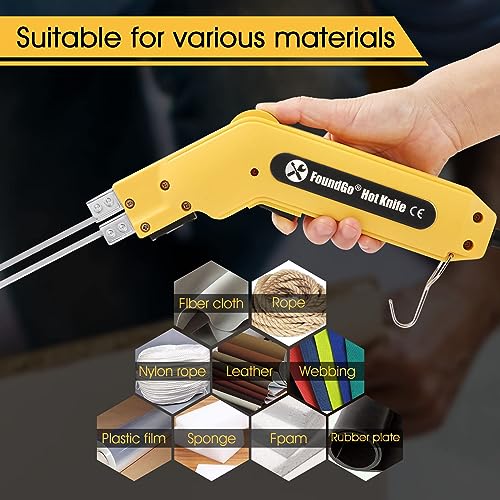 FoundGo 250W Electric Hot Knife Foam Cutter Styrofoam Cutting Tool Hot Wire Foam Cutter for EPS, XPS, Polyethylene with Storage Case& 6"/8"/10" Blades