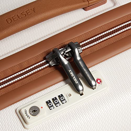 DELSEY Paris Chatelet Hardside 2.0 Luggage with Spinner Wheels, Angora, Checked-Medium 24 Inch