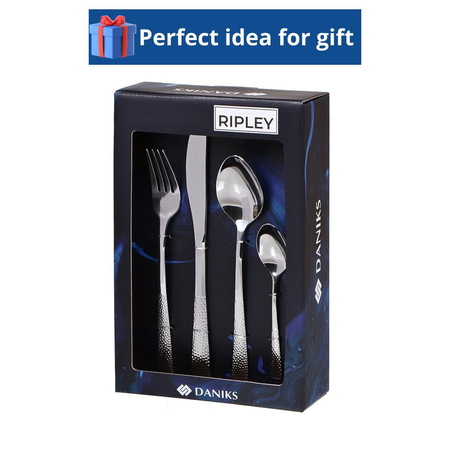 Daniks Alta 24 Pieces Silverware Set Service for 6 | Premium Stainless Steel Flatware Cutlery Set | Include Forks, Spoons and Knives | Dishwasher Safe for Home, Restaurant, Kitchen | Mirror Polished