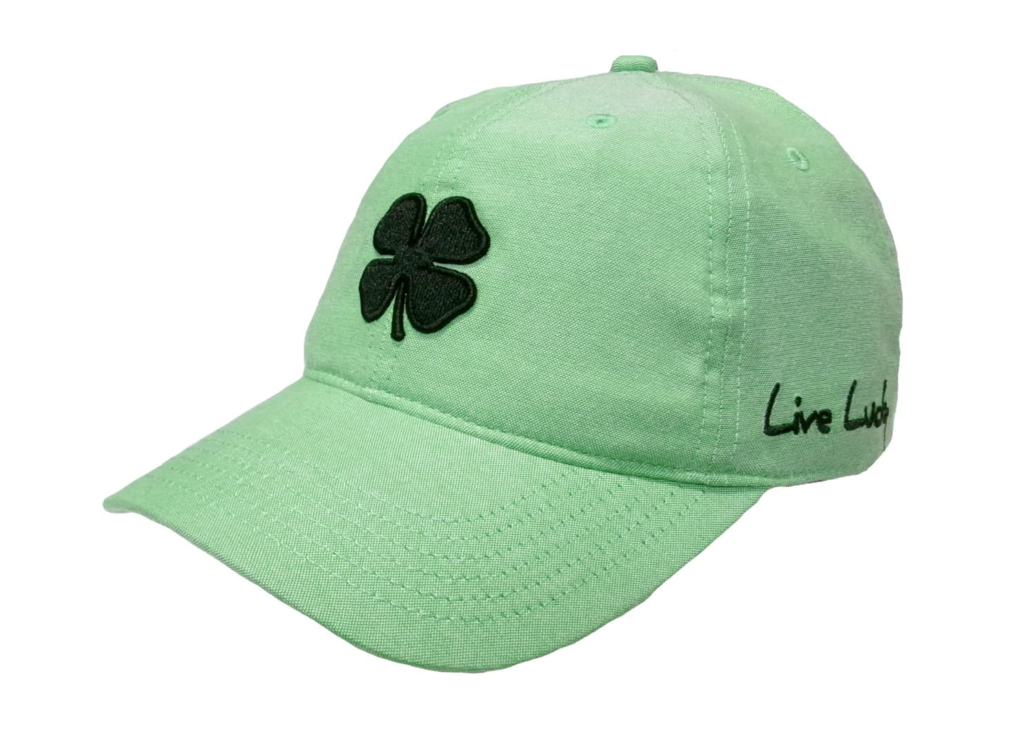 Black Clover Soft Luck 6 Adjustable Slide Green Hat with Black HD Clover Patch
