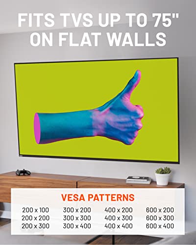 ECHOGEAR Corner TV Wall Mount for Big TVs - 24 Inches of Extension Plus Smooth Full Motion - Mount TVs Up to 65" in The Corner Or Up to 75" On A Flat Wall - Drilling Template & Cable Ties Included