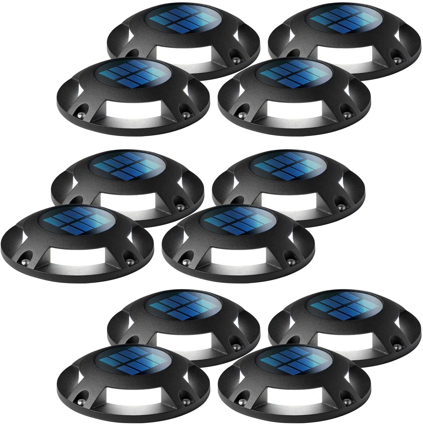 Home Zone Security Deck & Stair Solar Light Weatherproof No Wiring Black 12 Set