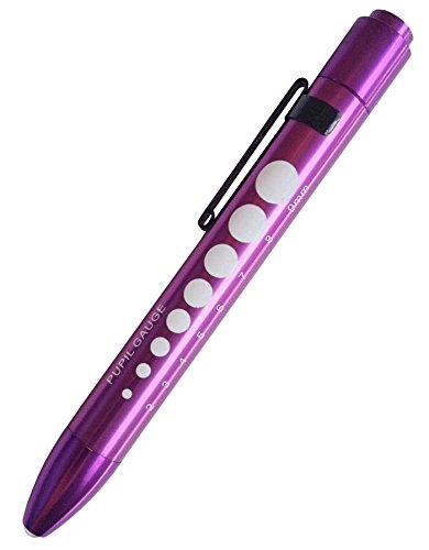 EMI Purple Aluminum LED Pupil Gauge Click Penlight