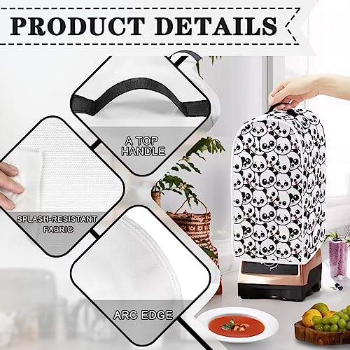 chaqlin Blender Covers, Small Appliance Covers, Kitchen Decorative, Machine Washable Food Processor Dust Cover, Cute Panda Print