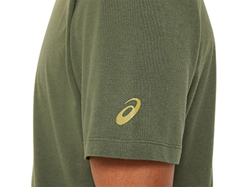 ASICS Men’s Paintbrush Short Sleeve TEE Apparel, XL, Olive Canvas