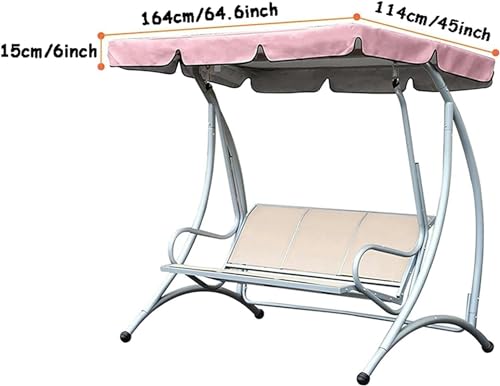 BTURYT Swing Chair Canopy Replacement 2/3 Seater Patio Swing Cover Waterproof UV Resistant Swing Canopy Cover for Garden Outdoor Patio