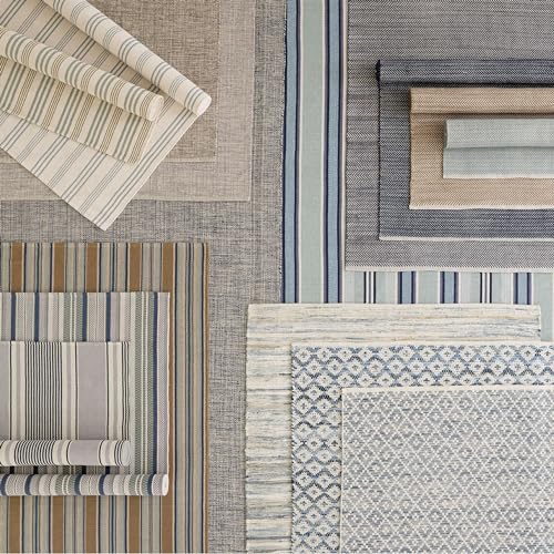 Dash and Albert Denim Rag Diamond Ivory Handwoven Cotton Rug, 3 X 5 Feet, Blue Geometric Pattern
