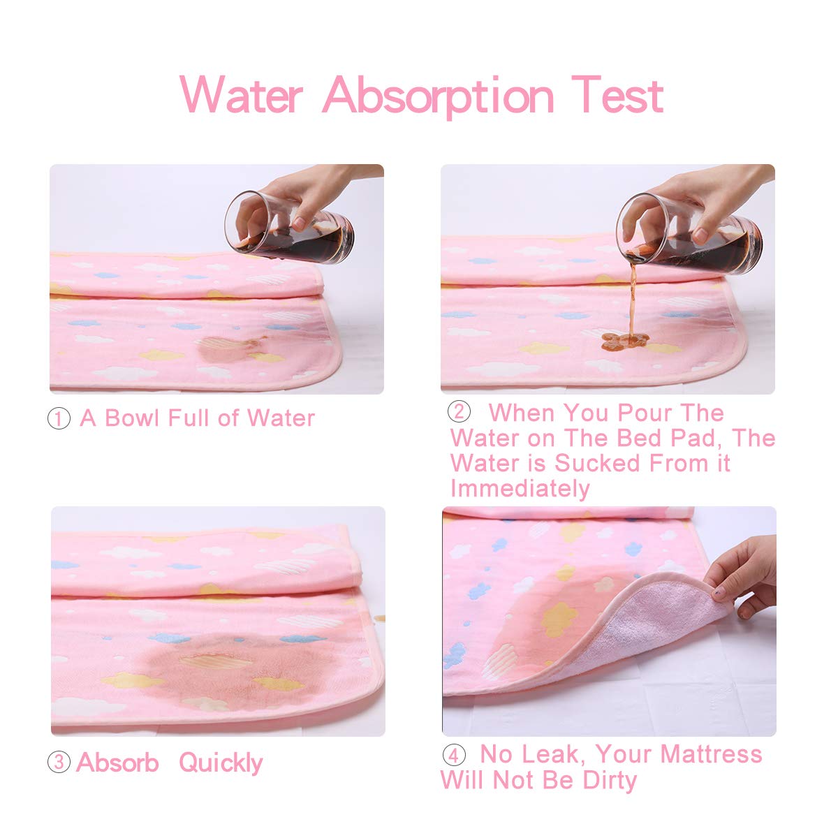 Baby Diaper Changing pad, Reusable Oversized Waterproof pad, Breathable Diaper pad (32x28in), Machine Washable Portable Diaper pad,(Pink), Dr. Becky.