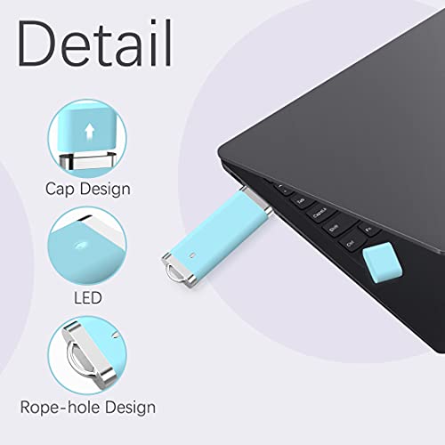 TOPESEL 10PCS 2GB USB 2.0 Flash Drive -Bulk Pack-Memory Storage Thumb Stick Light Blue