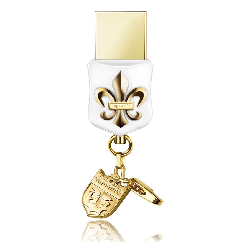 TOPMORE NR Series USB 3.0 The Capets Logo Design Flash Disk Portable High Read Speed Memory Stick (64GB, White & Gold)