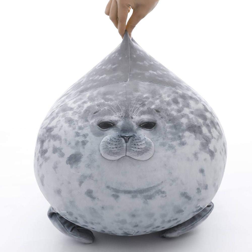 EHOTONG Cute Blob Seal Pillow, Chubby Seal Plush Hug Pillow Soft Stuffed Animal Toy (Gray,11.5")