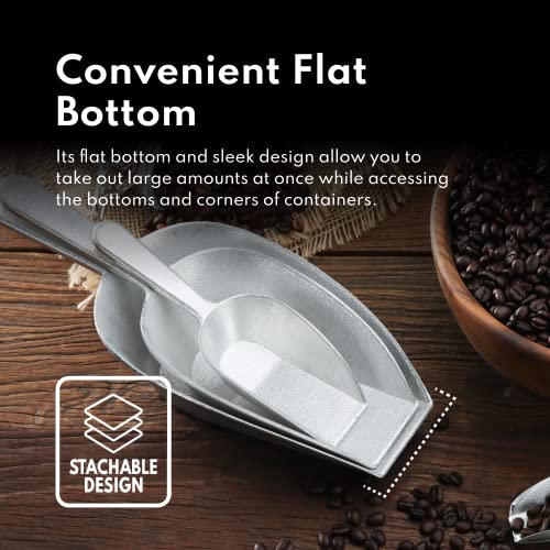 New Star Foodservice 34622 Cast Aluminum Flat Bottom Utility Scoop, 1 oz, Extra Small Size, Silver (Hand Wash Only)