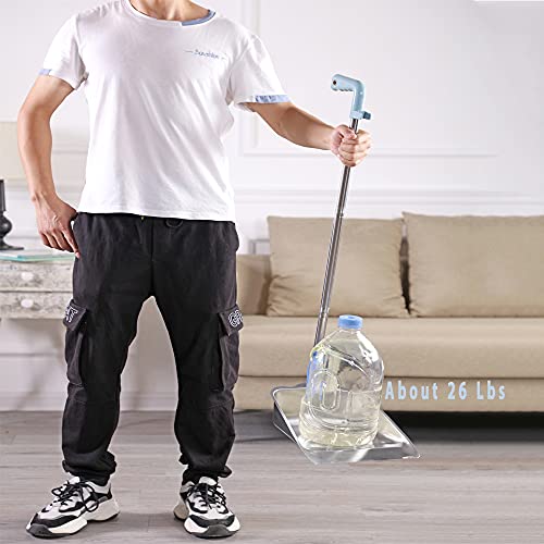 YONILL Broom and Dustpan Set for Home - Indoor Broom and Dust Pans with Long Handle, 52" Indoor Broom with 38" Heavy Duty Metal Dust Pan Set Combo for Home Kitchen, Garage, Office and Lobby Use