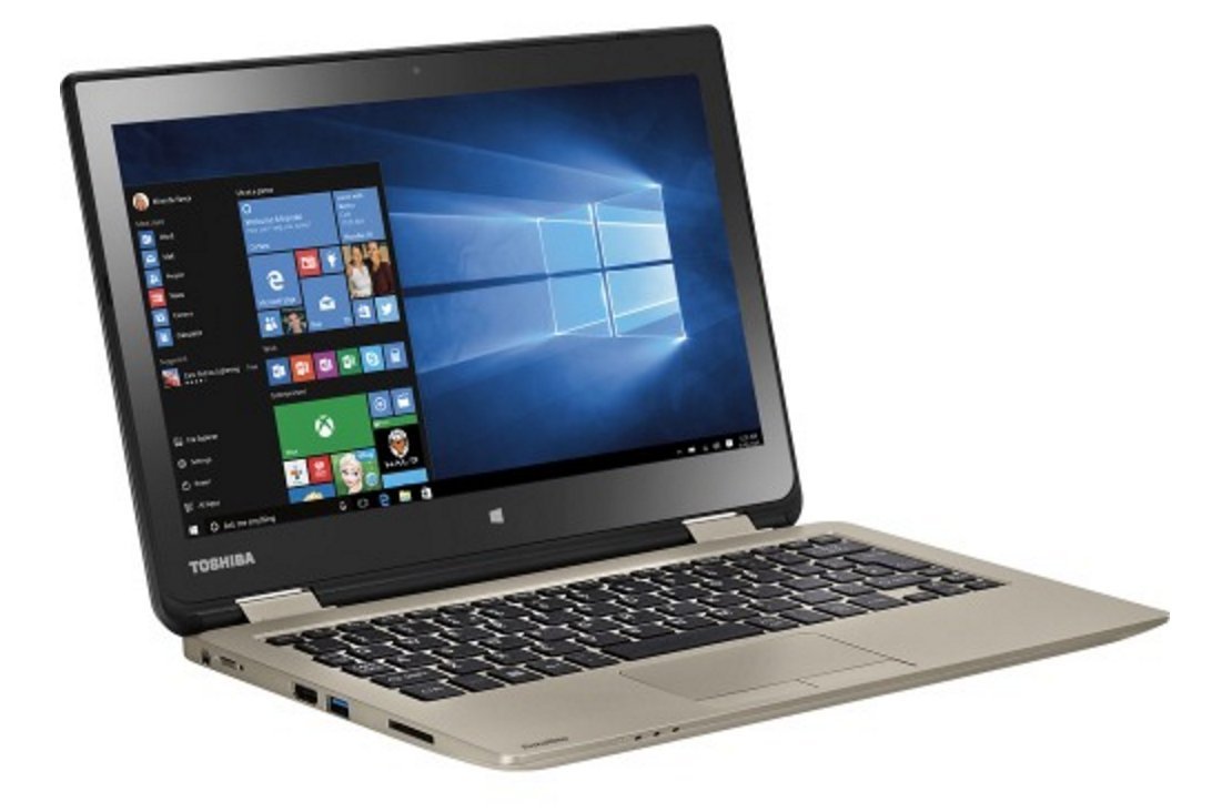 Toshiba Satellite Radius 11 L15W-B1208X 11.6" Laptop, Touchscreen, 2-in-1, Windows 10 Home, Intel Pentium N3540 Processor, 4GB RAM, 500GB HD, Satin Gold