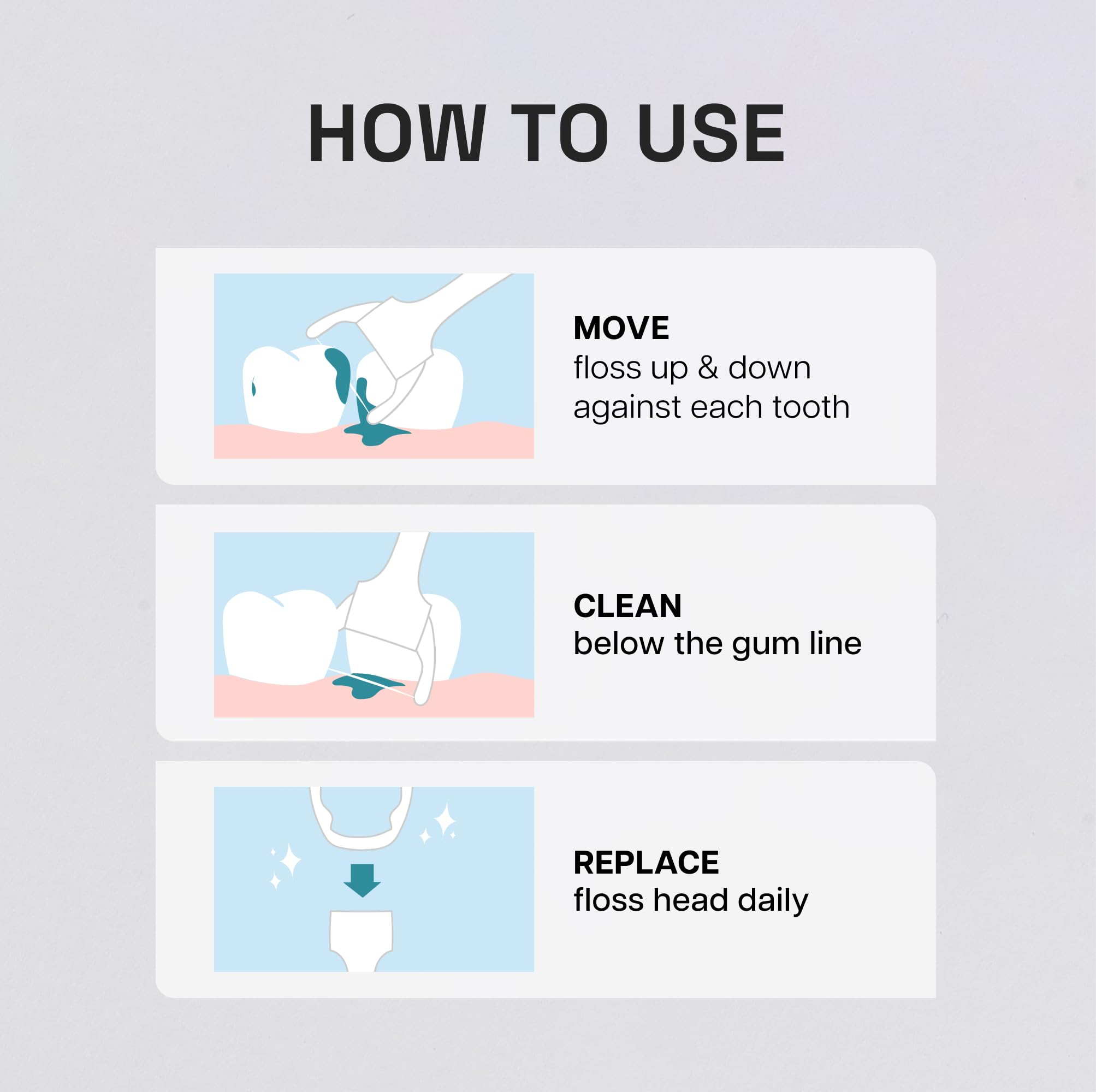 REACH Ultraclean Access Flosser Starter Kit, Unflavored, Plaque Remover for Teeth, for Hard to Reach Areas, Oral Care, PFAS Free, 1 Replaceable Flosser & 8 Refill Heads, 1 Pack