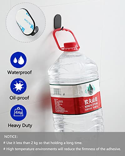 JIELAIMI Self Adhesive Hooks White, 10 Pack Sticky Hooks Extra Strong for Kitchen, Bathroom, Sink - Waterproof Carbon Steel Stick Hanger on Towel Hooks