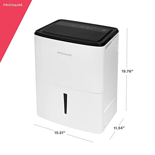 Frigidaire FFAD2233W1 Dehumidifier, Low Humidity 22 Pint Capacity with a Easy-to-Clean Washable Filter and Custom Humidity Control for maximized comfort, in White