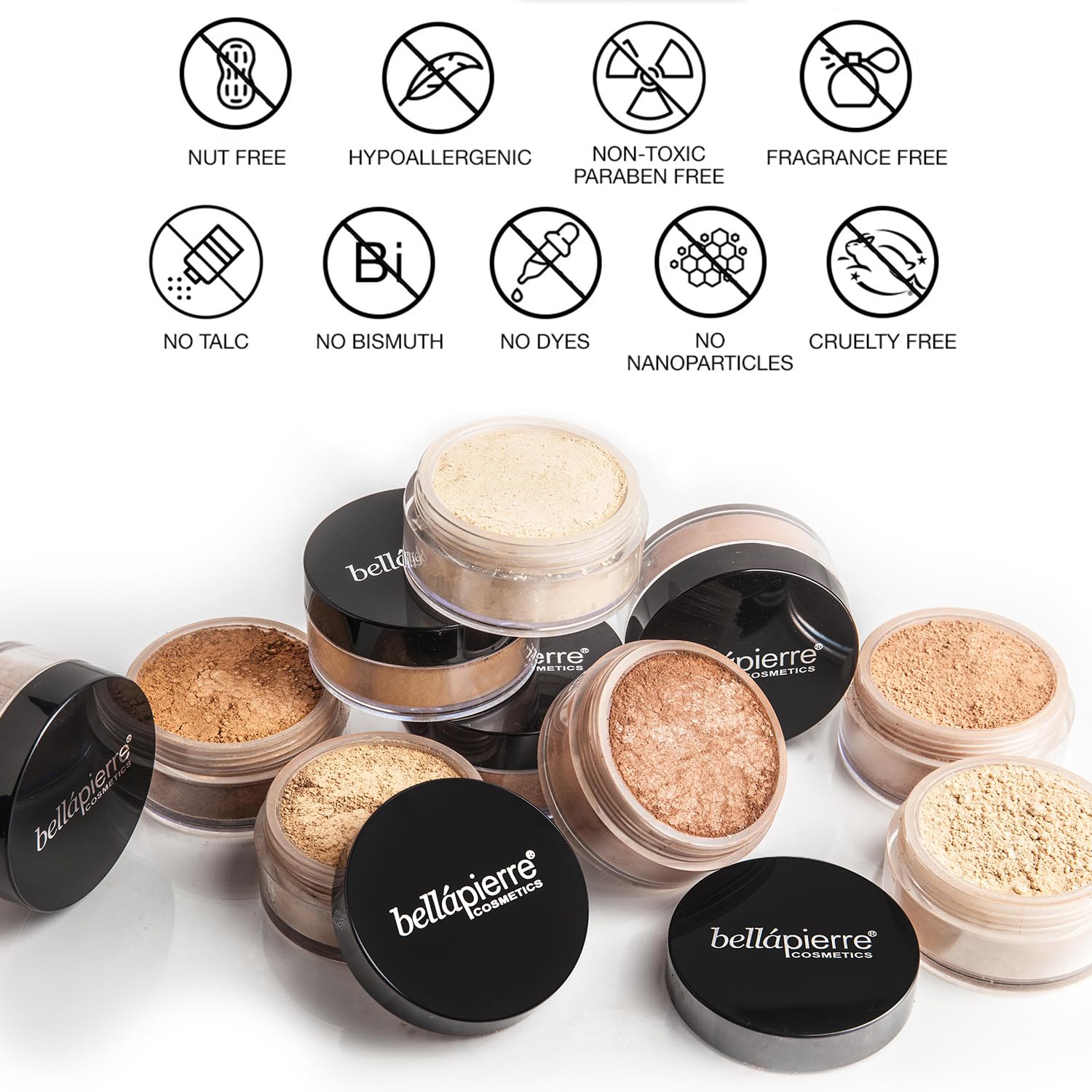 bellapierre Mineral Foundation SPF 15 - Loose Powder | Vegan & Cruelty Free | Full Coverage | Hypoallergenic & Safe for All Skin Types | Oil & Talc Free - 0.32 Oz - Cinnamon