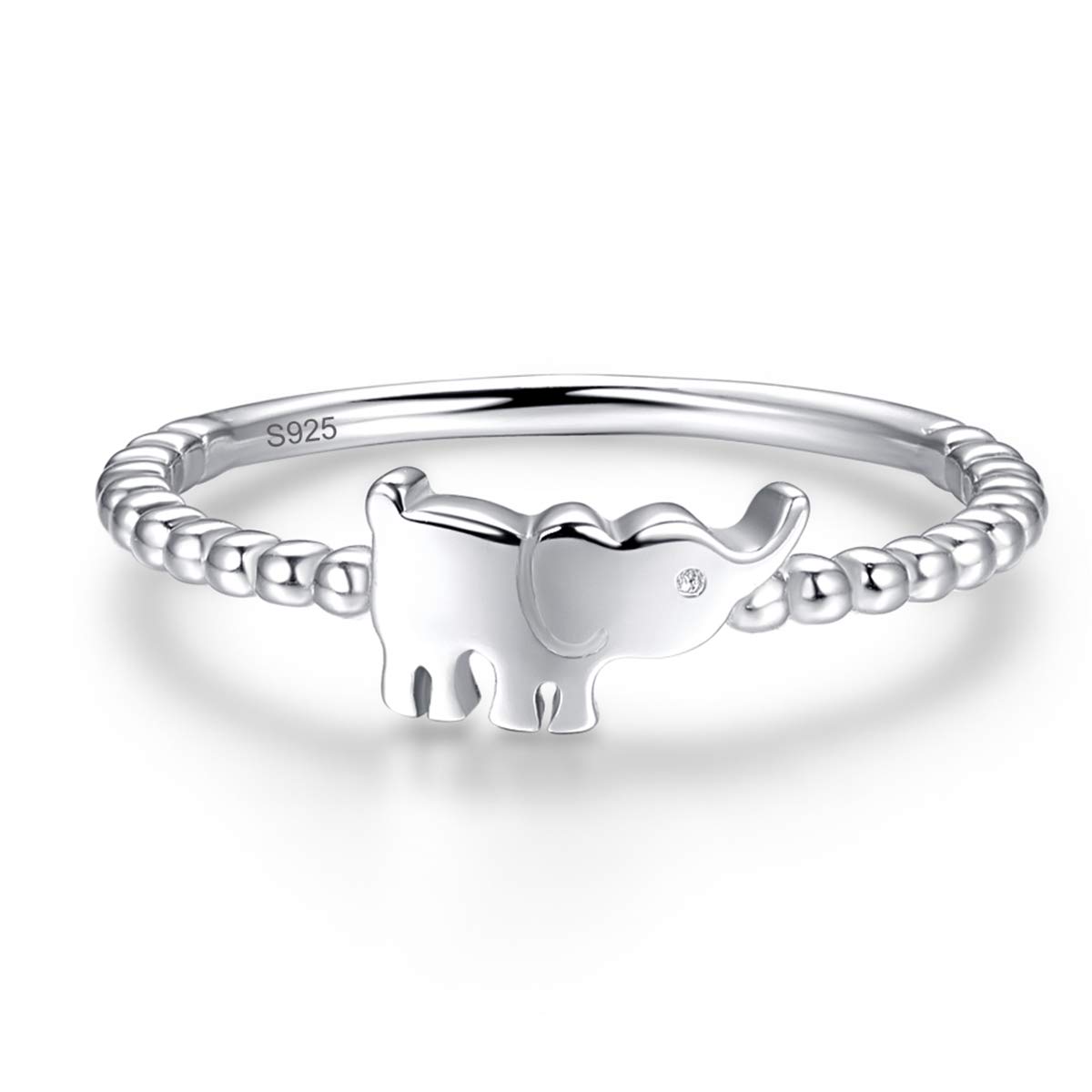 AVECON Women Fashion Rings 925 Sterling Silver Elephant Rings 925 Sterling Silver Animal Rings for Women Comfort Fit Size 7