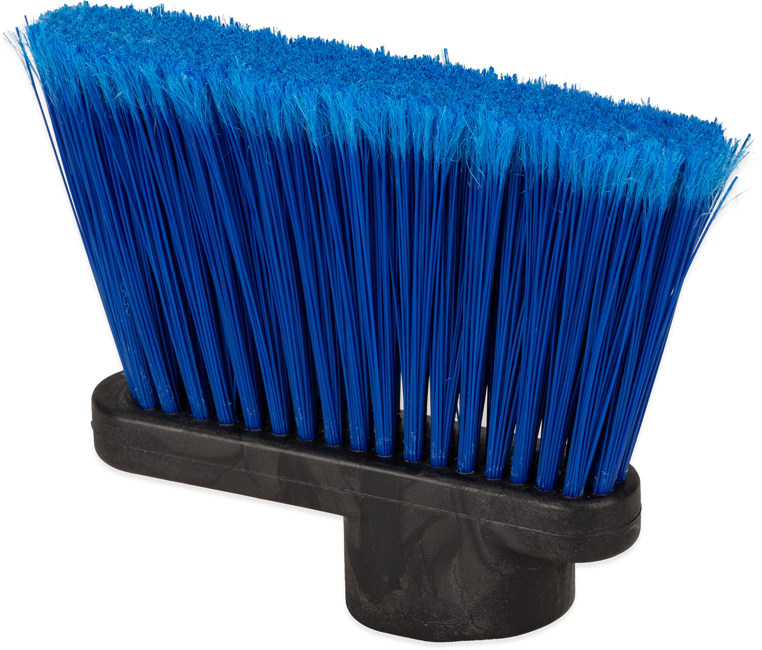 Carlisle FoodService Products CFS 3685914 Duo-Sweep Metal Threaded Handle Flagged Lobby Broom, Polypropylene Bristles, 4" Trim x 7-1/2" Width Bristle, 30" Handle, 36" Overall Length, Blue