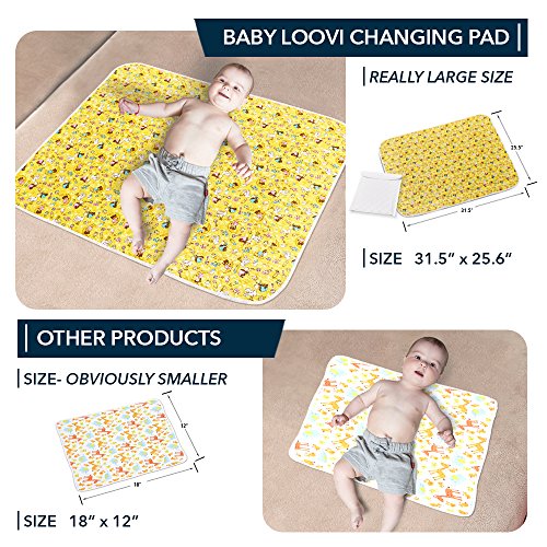 Portable Changing Pad - Large 31,5 x 25,5" Foldable Baby Changing Mat - Waterproof Wipable Travel Liners for Newborn Infant Todlers Kids - Change Diaper On The Go with Nappy Changer Mats