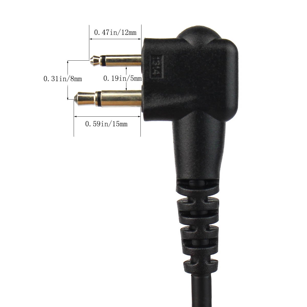 Retevis CP185 CP200D Earpiece, Compatible with Motorola CP100D GP300 GP2000 BRP40 RMU2040 RMU2080D RDU4100 RDU4160D DTR700 HYTTC610 Radios, Volume Adjustable Walkie Talkie Earpiece with Mic(10 Pack)