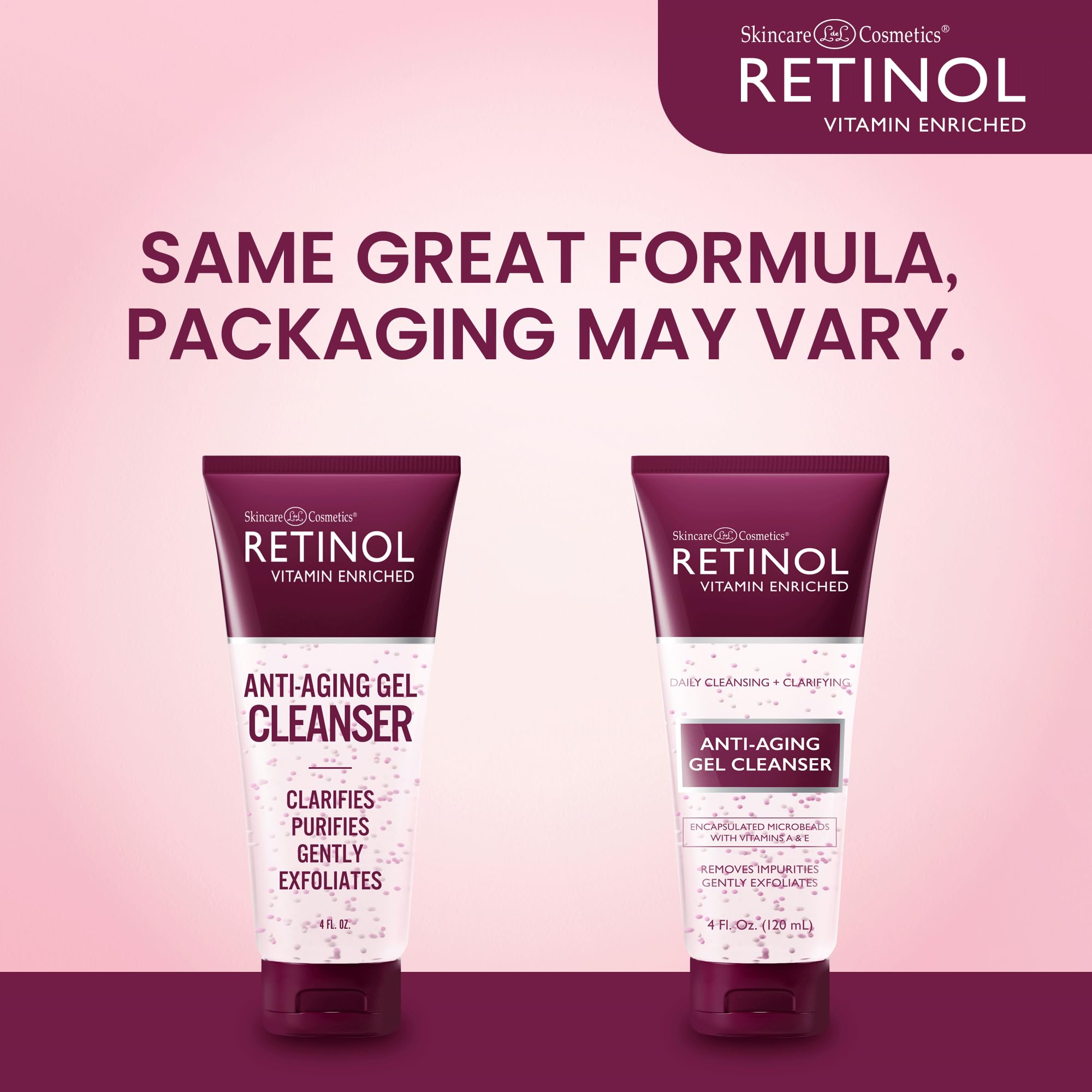 Retinol Anti-Aging Gel Cleanser โ Gently Cleans Impurities From Pores & Exfoliates for Soft, Smooth Skin โ Antioxidant-Rich Micro-Beads w/ Vitamin A & E Maximize Renewing Benefits Of Retinol