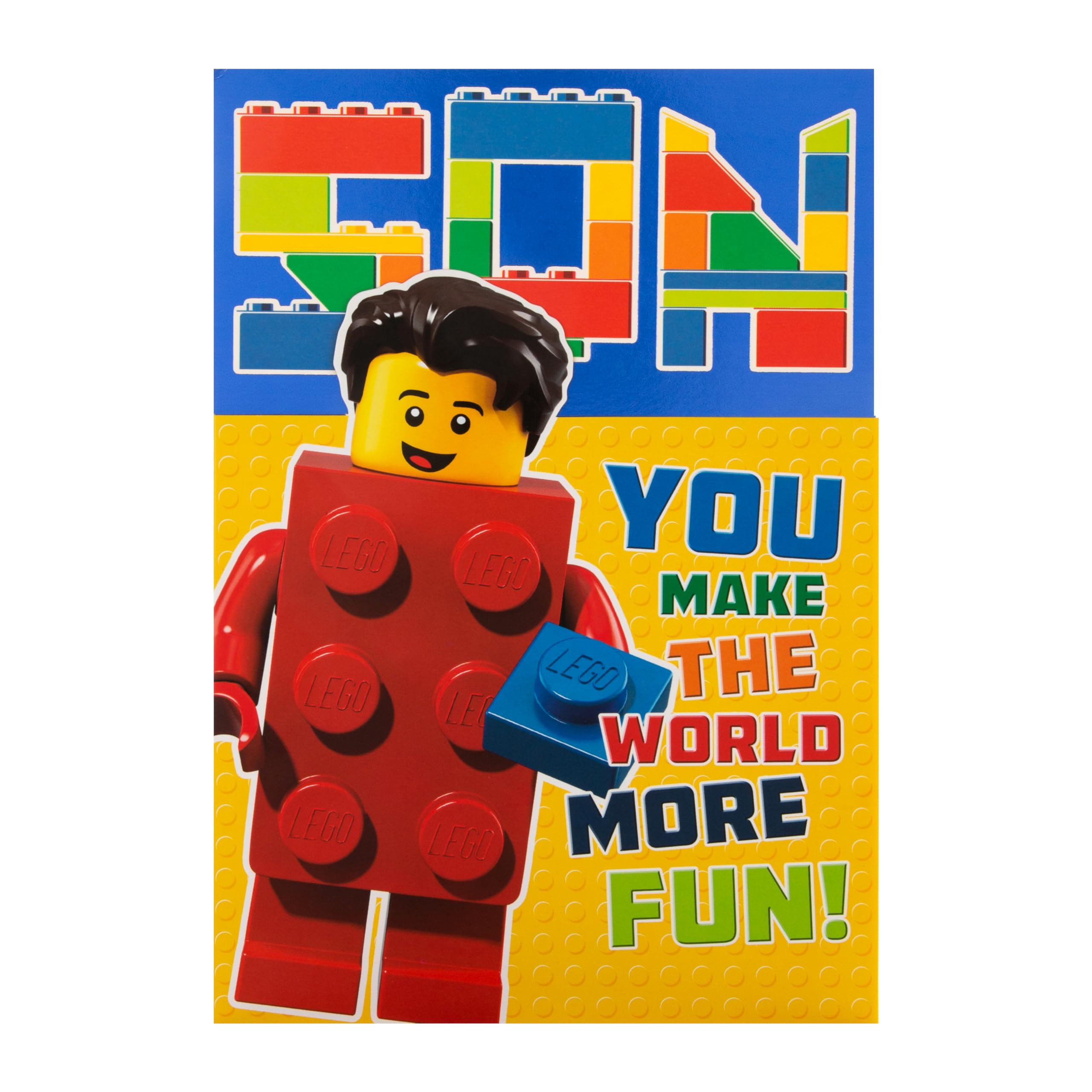 Hallmark Birthday Card for Son - Lego Die Cut Design