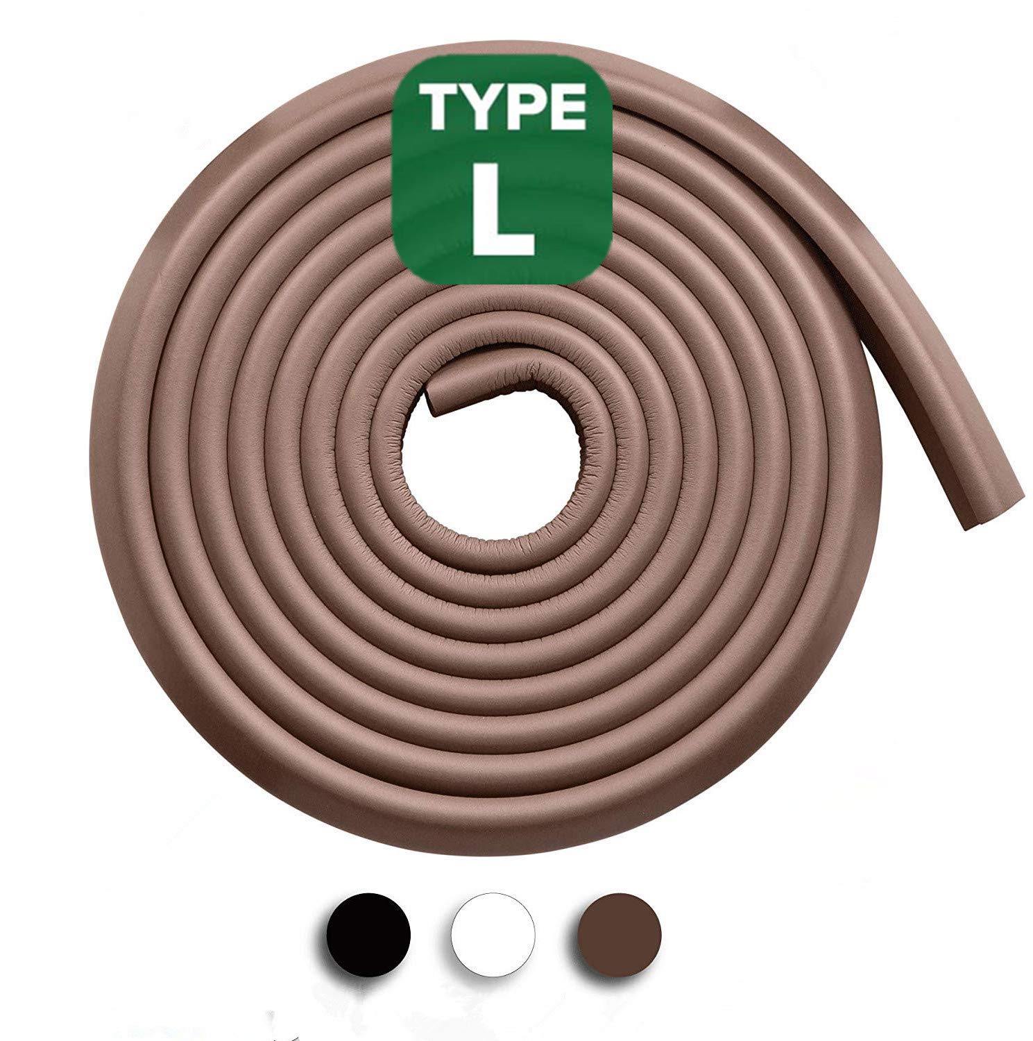 Baby Proofing Safe Edge & Corner Guards Cushion 19.7 ft - Thickened Child Safety Furniture Bumper & Table Protectors. Pre-Taped Corners. (Coffee Brown)
