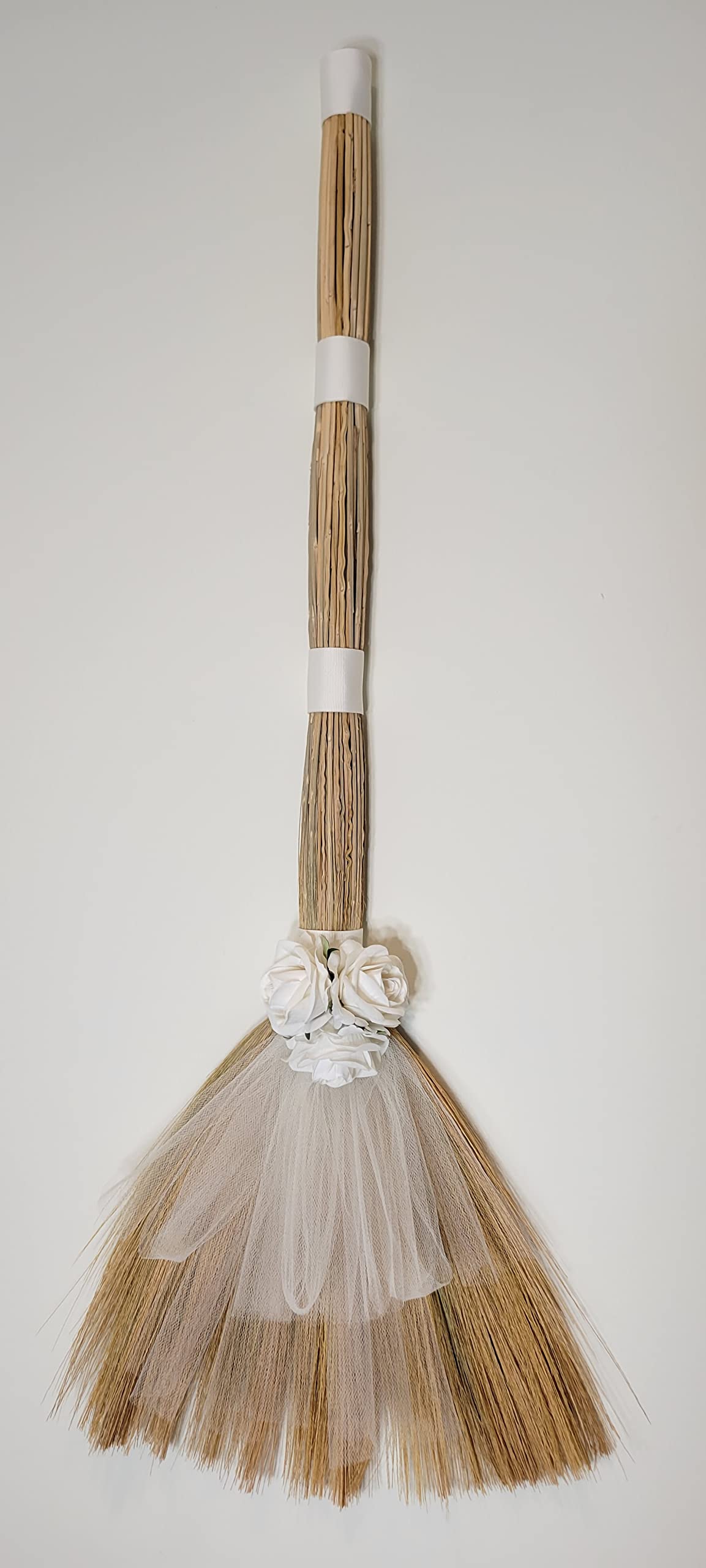 OnHoliday Ivory Rose Jump Broom Wedding Bridal Jumping Ceremony 34 Inch