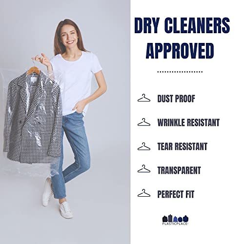 Plasticplace .65 Mil Clear Garment Bags, 21 x 7 x 54 Inch, 320 Count (Pack of 1)