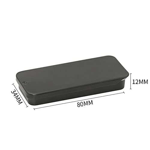 Empty Slide Top Rectangular Metal Tin Containers for Candies, Jewelry, Crafts, Pills, Lip Balm, Storage Kit(60x34x11mm,Black)