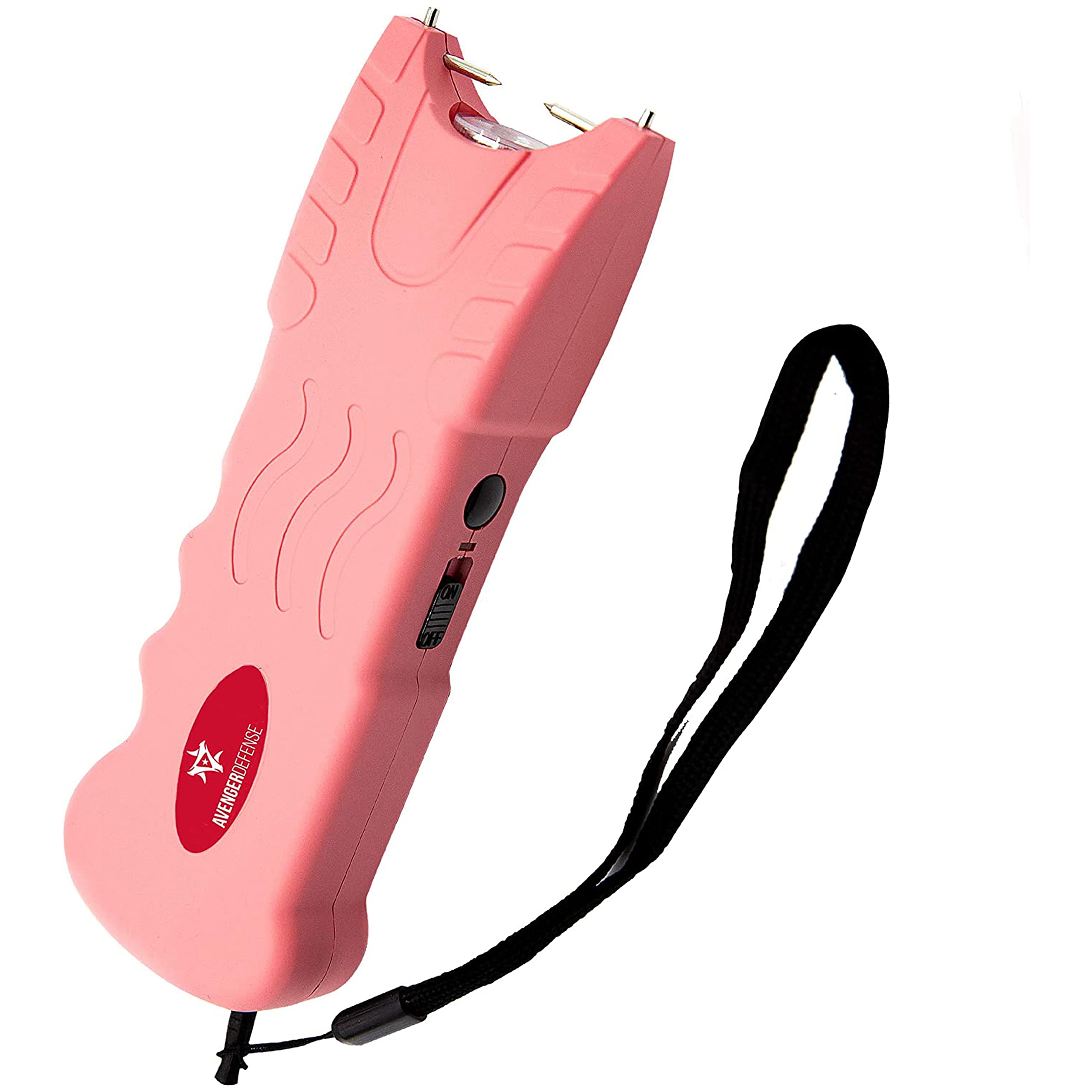 Avenger Defense Stun Gun for Self Defense with LED Flashlight Protection Device (ADS-80P)- (Baby Pink)