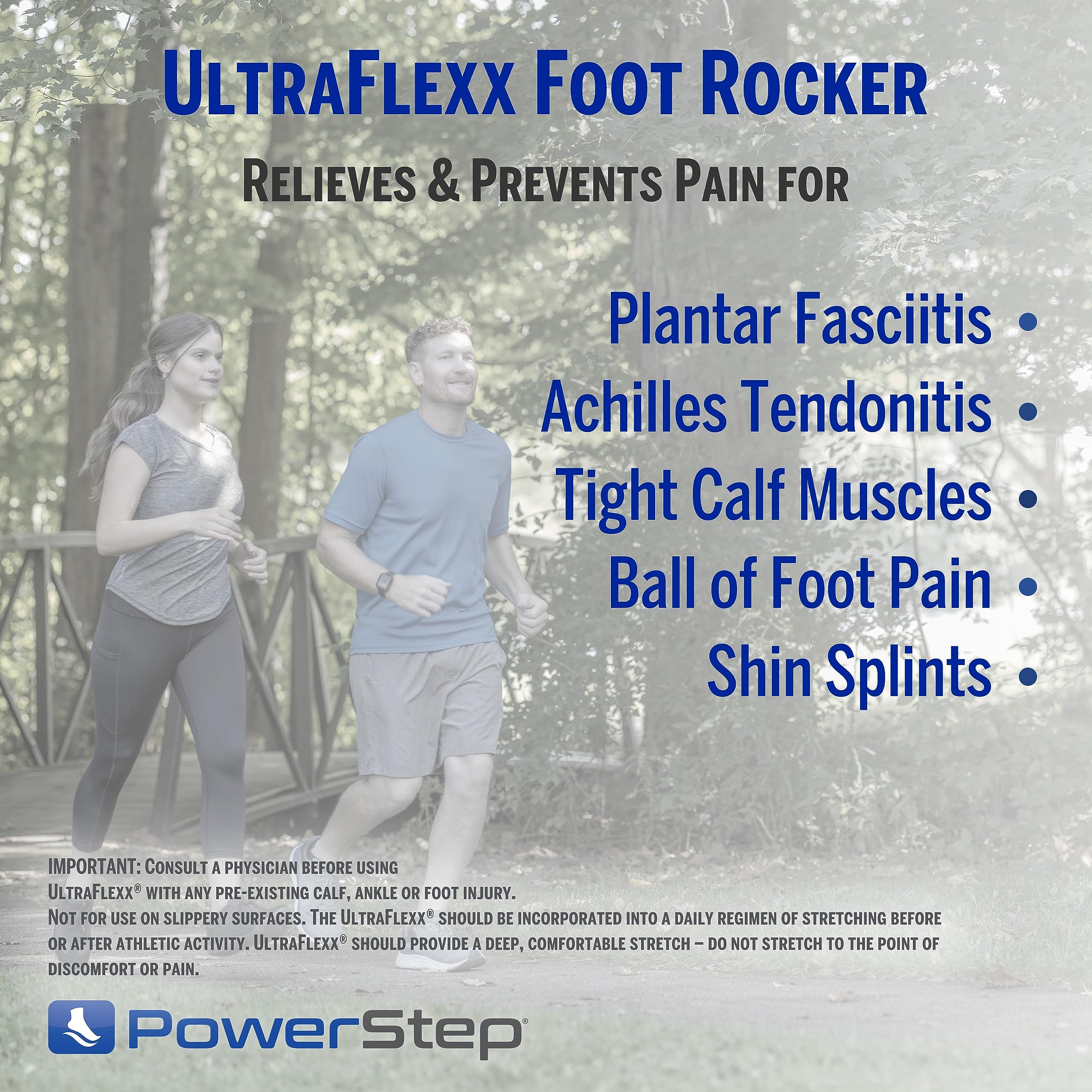 PowerStep UltraFlexx Foot Rocker, Foot and Calf Stretching, Pain Relief for Plantar Fasciitis, Achilles Tendonitis, Shin Splints, Increased Flexibility & Strength