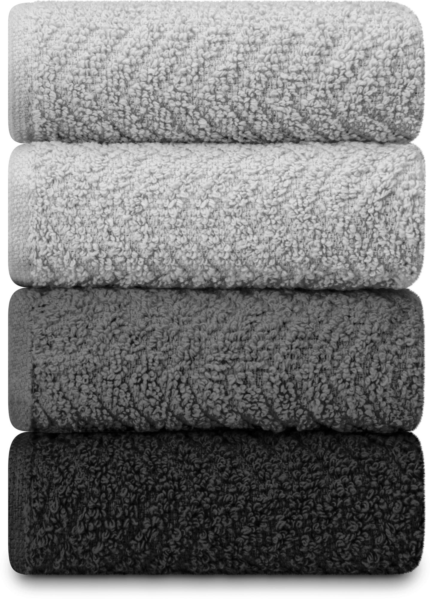 DecorRack 100% Cotton Kitchen Towels, 15" x 25" Absorbent Dish Towels [Premium Quality 400 GSM] Monotone Set (Pack of 4)