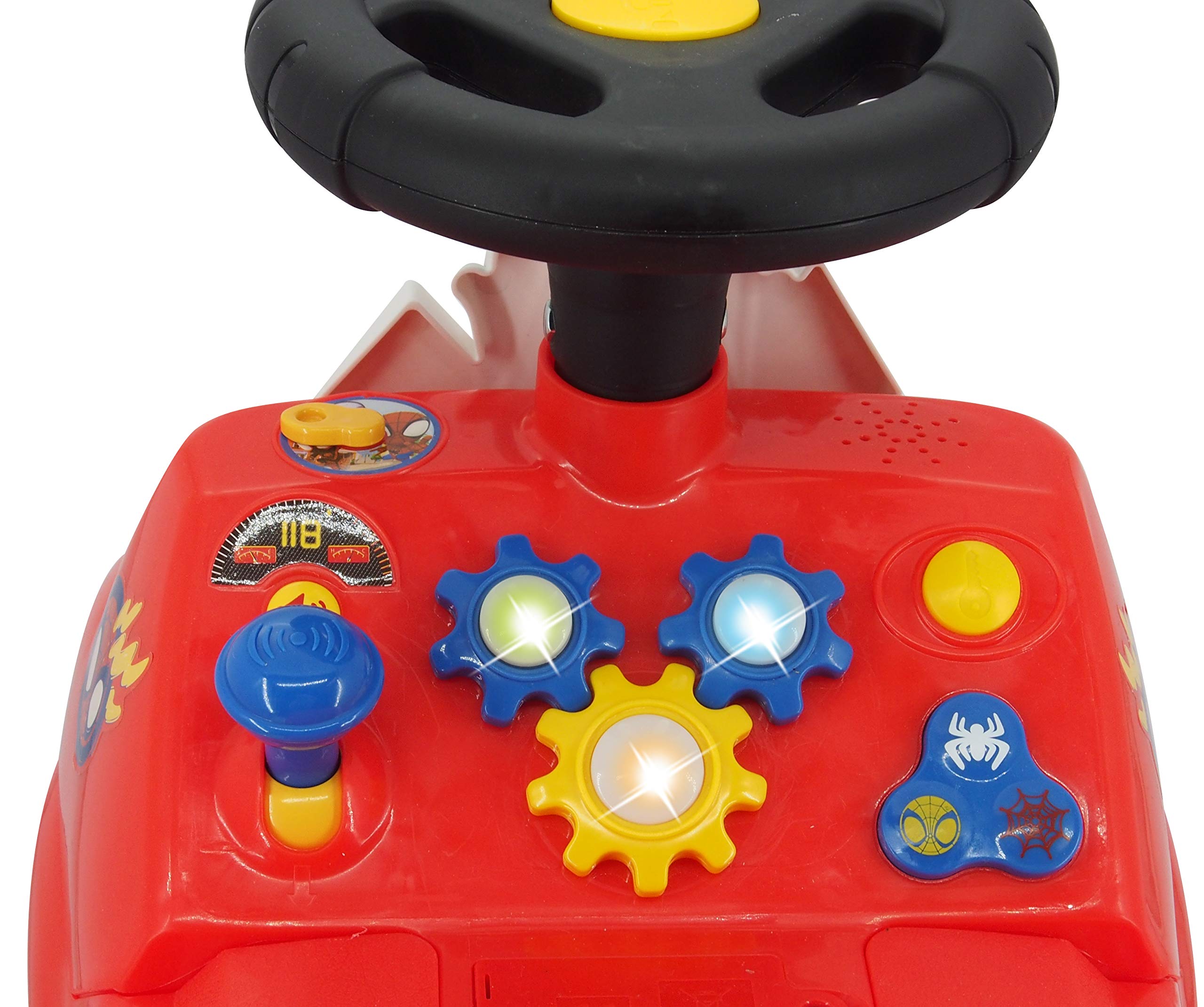 Kiddieland Lights N' Sounds Spidey Adventure Ride-On, Large
