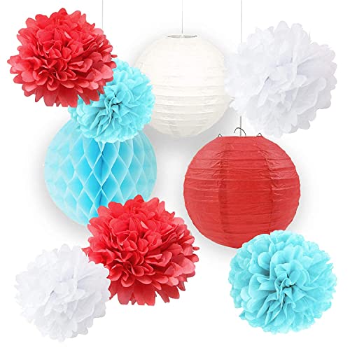 Dr. Seuss The Cat in The Hat Birthday Decorations/Thing 1 and Thing 2 Party Decorations/Dr. Seuss Baby Shower Decorations Blue White Red/Circus Carnival Party Decorations/2023 Nurse Graduation