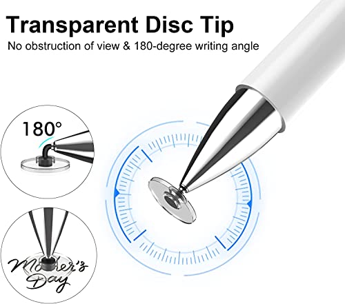 Epic Gadget Stylus Pen - Disc Tip and Magnet Cap Universal Stylist Pens Fine Point Disc Stylus Touch Screen Pens for All Capacitive Touch Screens (Black)