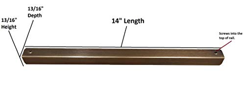 Homeware Bar Stool, Counter Stool, Foot Rail Scuff Plate with Screws, English Antique Brass Finish on Stainless Steel, 14" Length, Stool not Included
