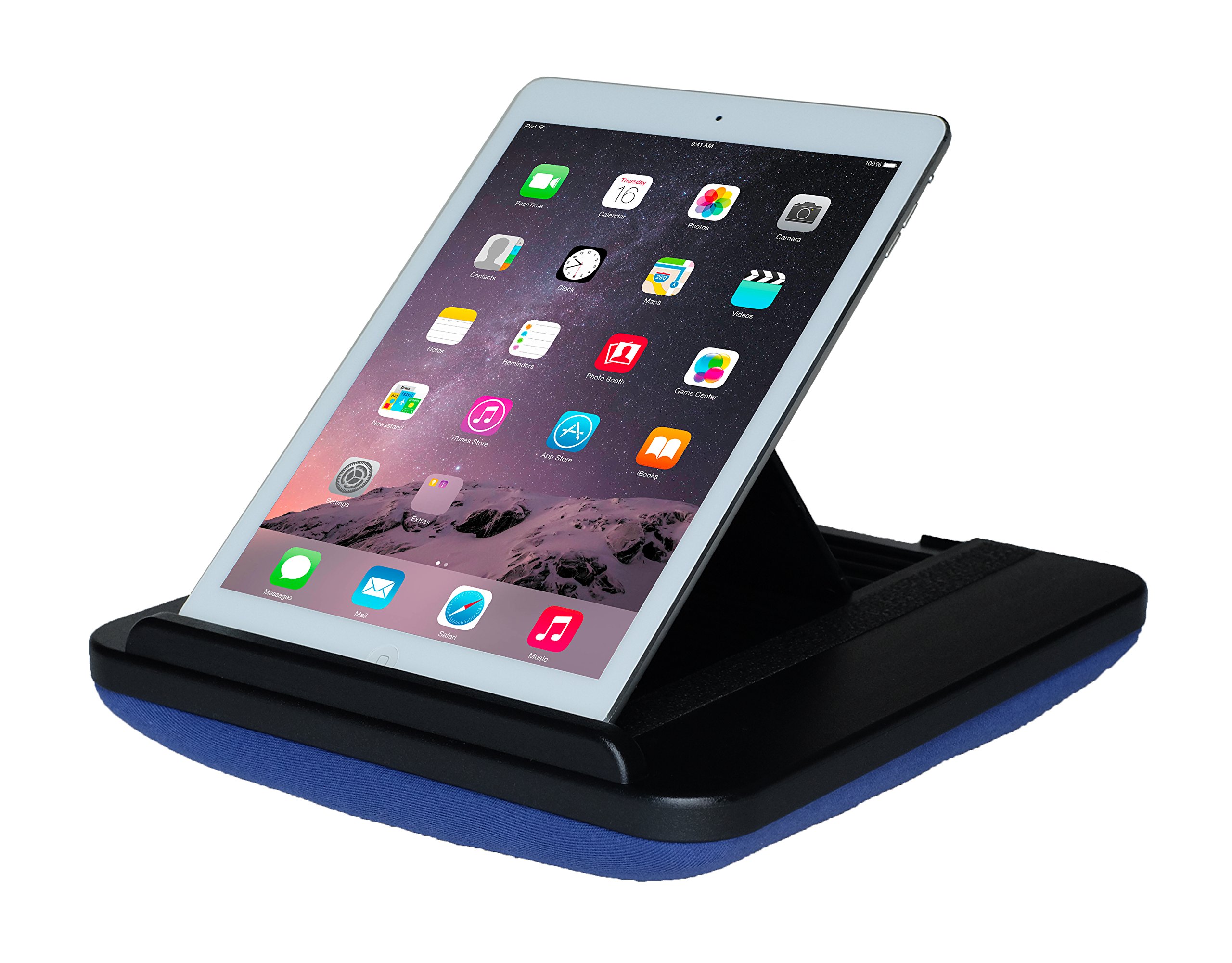 Prop 'n Go Slim - iPad Pillow with Adjustable Angle Control for iPad Air, iPad Mini, iPad Pro, iPhone, Tablets, eReaders, and More (Blue)