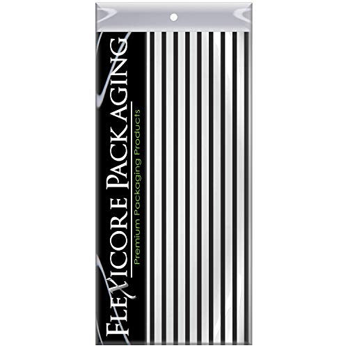Flexicore Packaging Black Pin Stripe Print Gift Wrap Tissue Paper Size: 15 Inch X 20 Inch | Count: 50 Sheets | Color: Black Pin Stripe