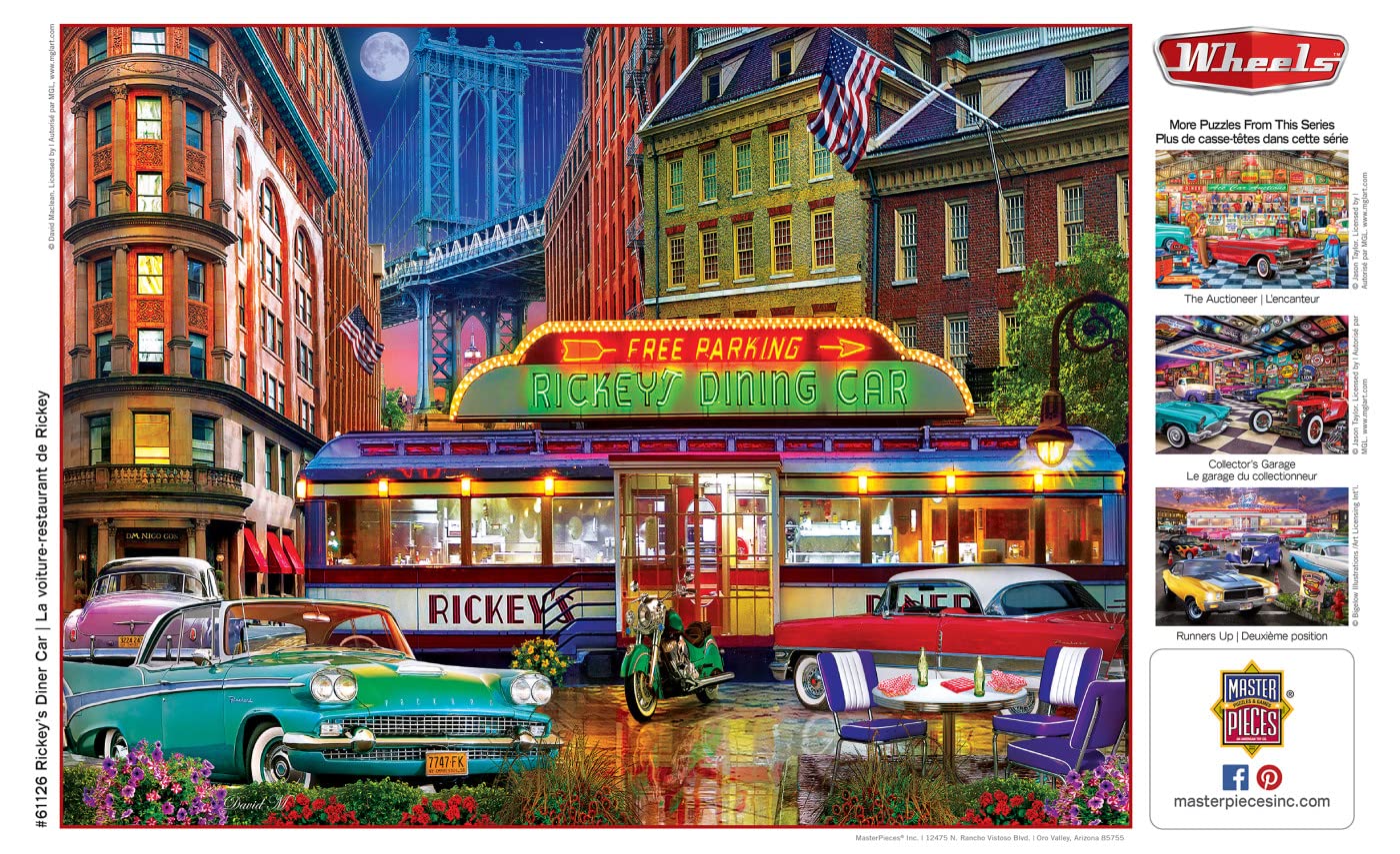 MasterPieces 750 Piece Jigsaw Puzzle for Adults and Family - Ricky's Diner Car - 18" x 24"
