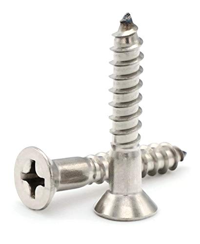 Phillips Flat Head Wood Screws 18-8 Stainless Steel - #8 x 2 Qty-25