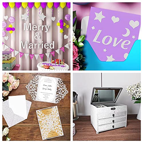FunStick 15.8"x240" Pearl White Glitter Wallpaper Stick and Peel Sparkle White Glitter Contact Paper for Cabinets Self Adhesive Removable Fabric Glitter Wall Paper Roll for Bedroom Wall Decor Dresser