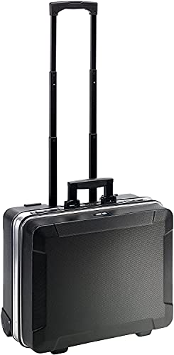 B&W International GO Portable Wheeled Rolling Tool Case Box with Pocket Boards, Black