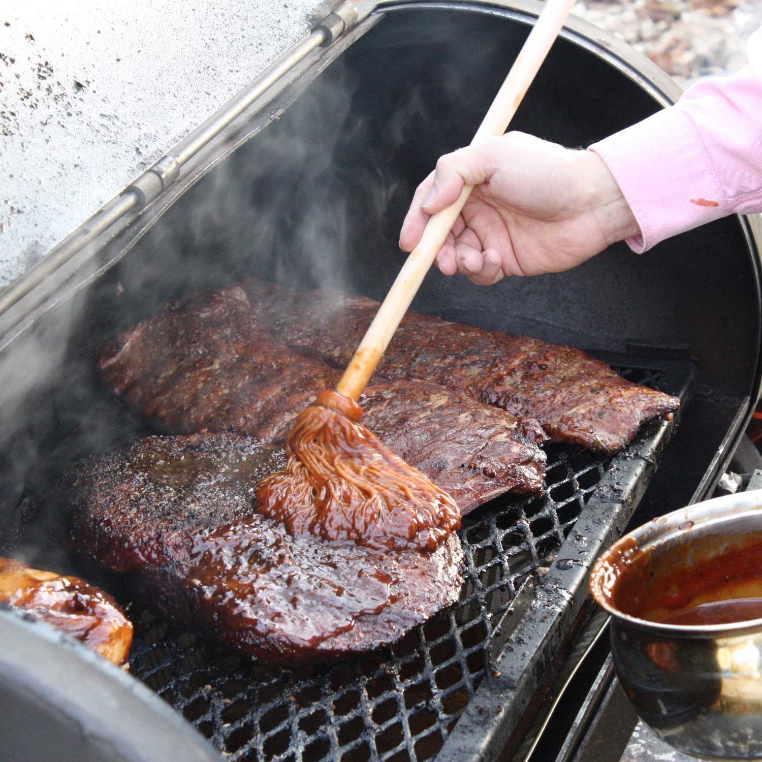 Better Grillin BBQ Bastin Mop Basting Barbecue Brush/Mop Easily Applies Marinades, Sauces, Washes Out, 16in Handle, 2pk